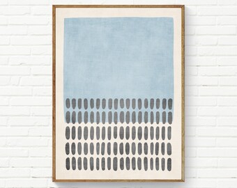 Light Blue Abstract Minimalist Lines Wall Art / Baby Blue - Etsy