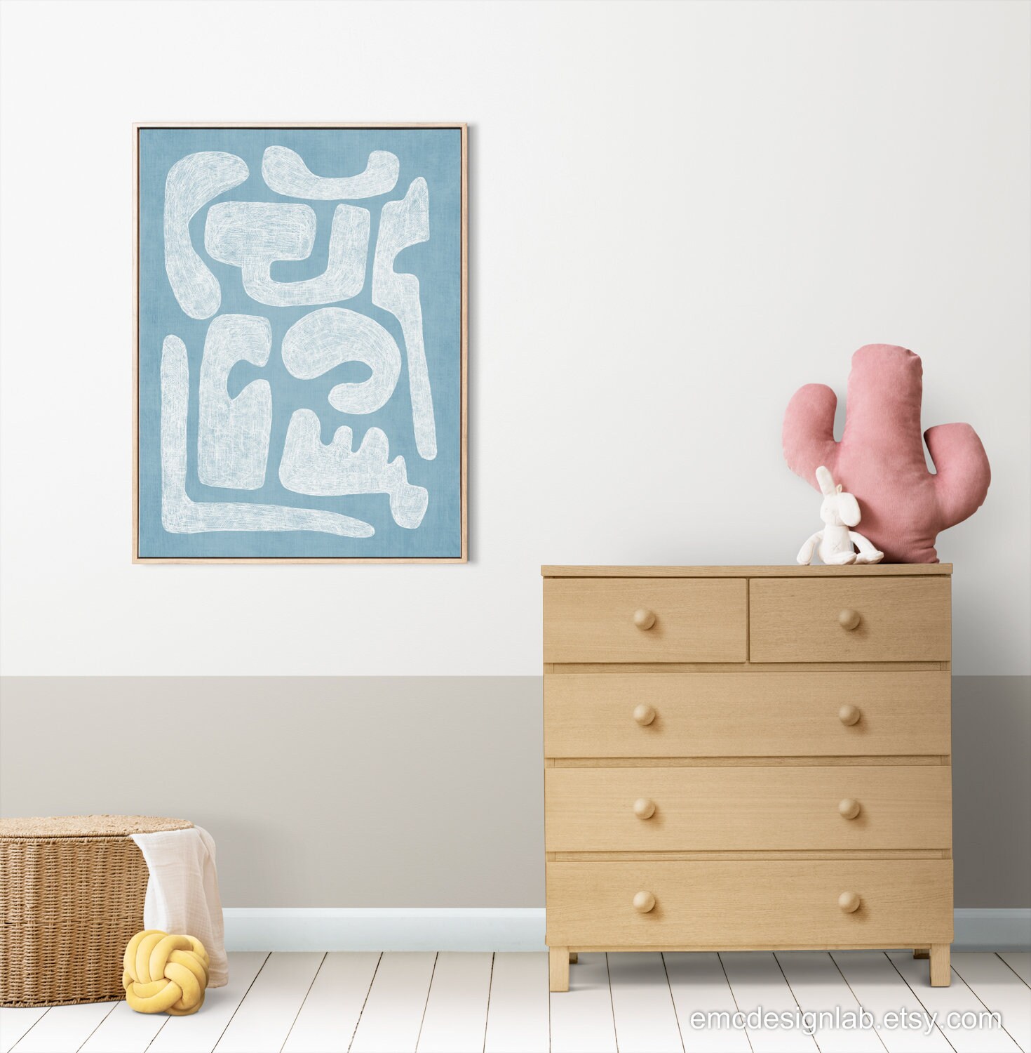 White Light Blue Abstract Art Print Simple Unique Sky Blue - Etsy