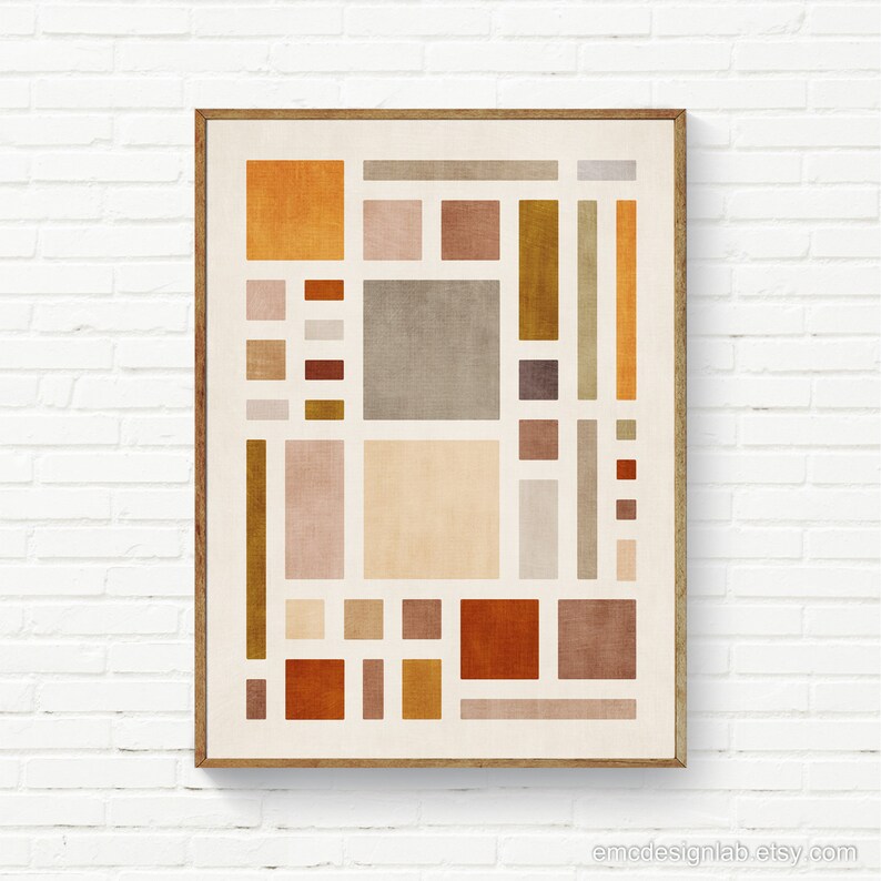 Shades of Brown Geometric Abstract Art Earth Tones Modern - Etsy