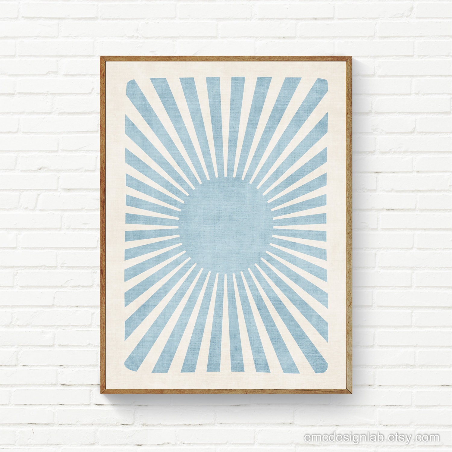 Minimalist Blue White Sun Rays Light Blue Sunburst Nursery - Etsy