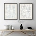 Minimalist Blue Line Art Print Set of 2 Blue Tones Modern Minimalist ...