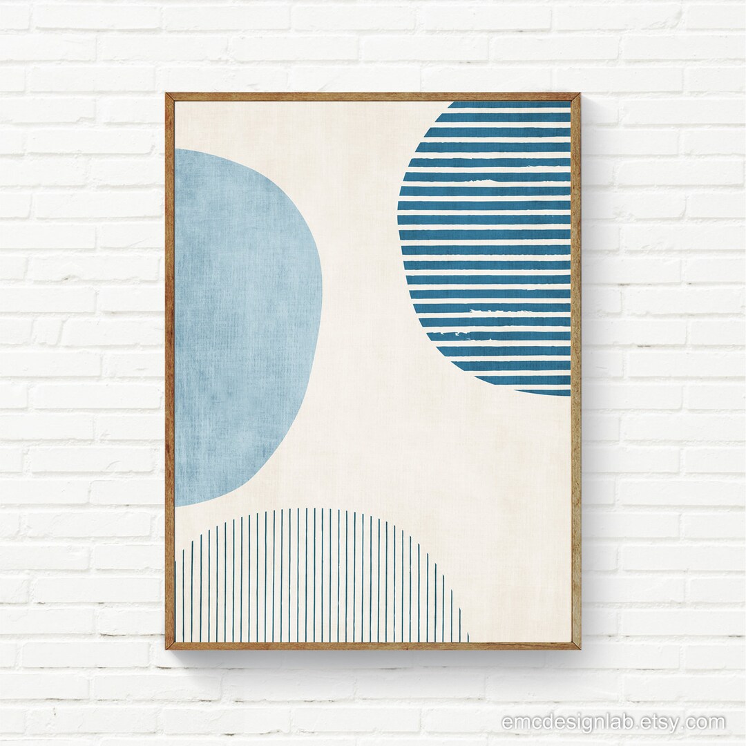 Neutral Blue Tones Minimalist Artwork, Bold Minimalism, Light Teal Wall ...