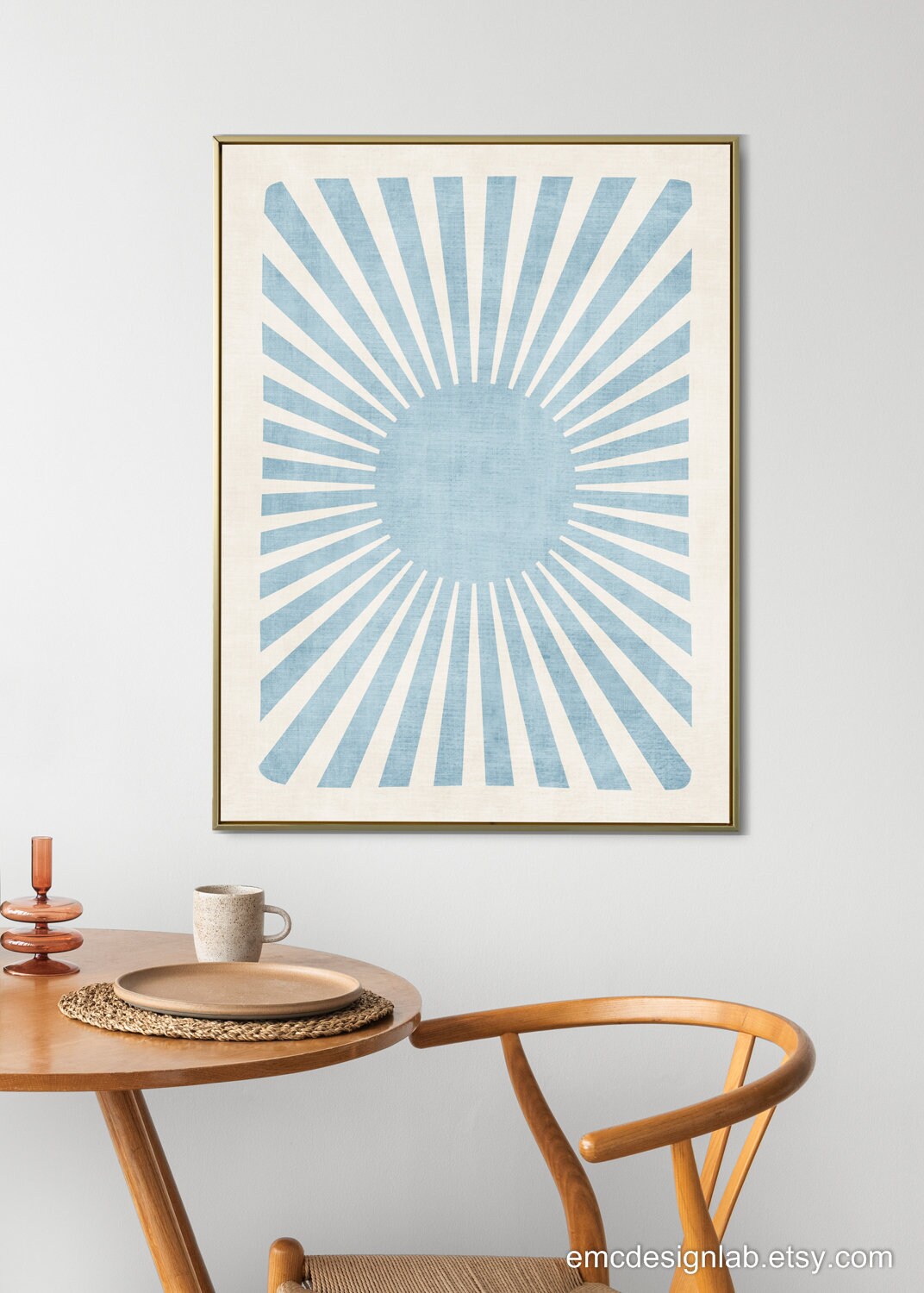 Minimalist Blue White Sun Rays Light Blue Sunburst Nursery - Etsy