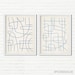 Minimalist Blue Line Art Print Set of 2 Blue Tones Modern Minimalist ...
