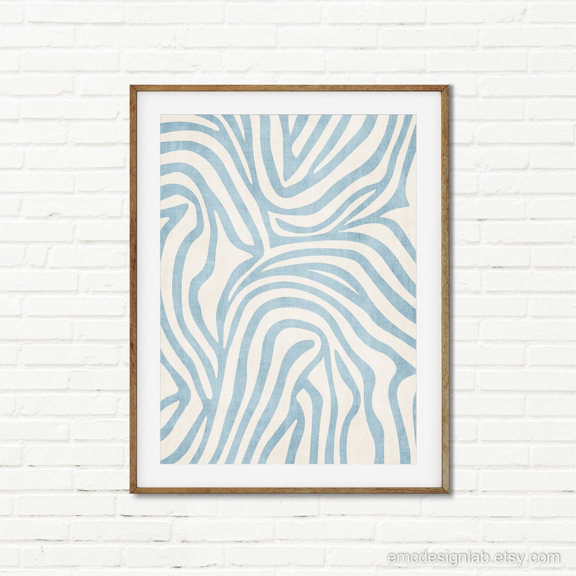 Light Blue Abstract Minimalist Lines Wall Art / Baby Blue - Etsy