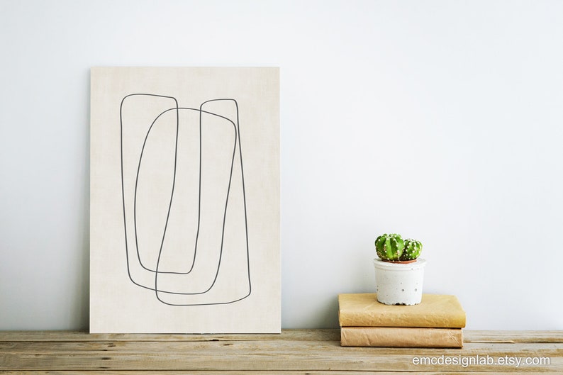 Modern Minimalism Continuous Line Wall Art Simple Minimal Art - Etsy
