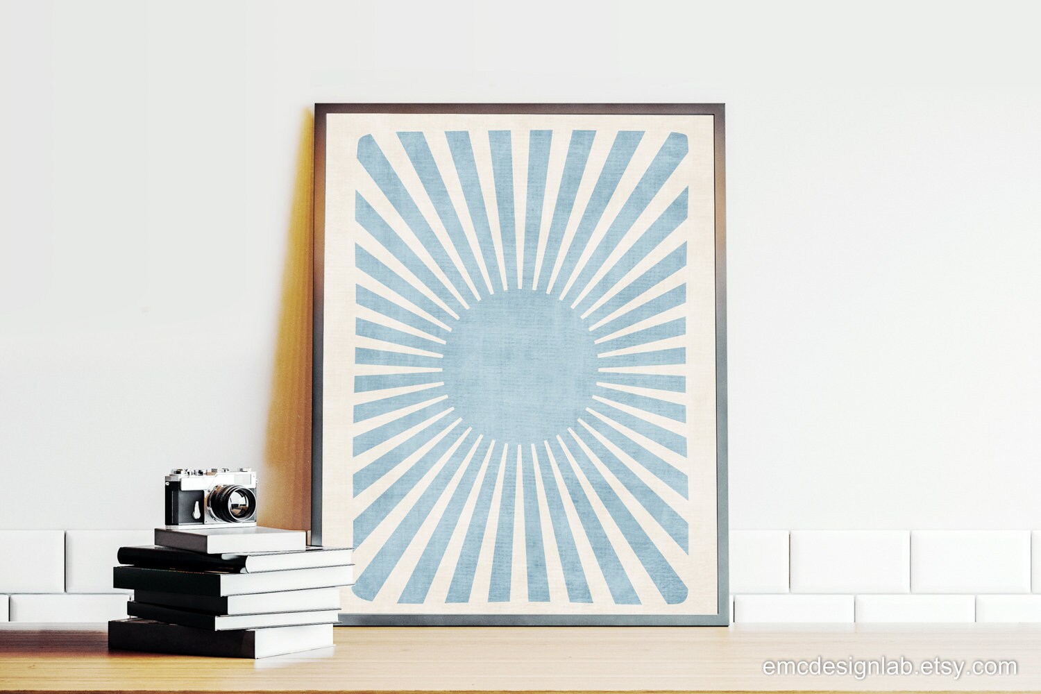 Minimalist Blue White Sun Rays Light Blue Sunburst Nursery - Etsy