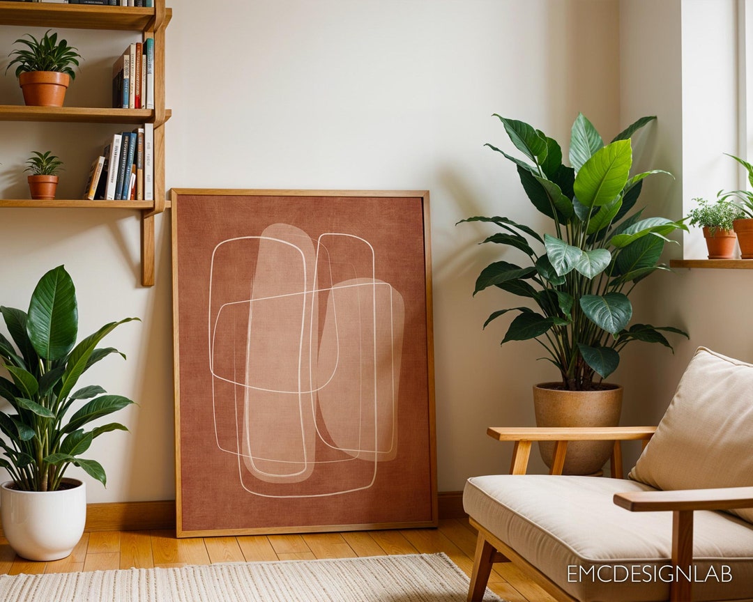 Terra Line Art Minimalist Print Modern Terra Artwork Terracotta Boho ...