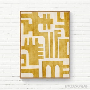 Mustard Yellow Abstract Giclée Art Print Original Design Artwork - Etsy