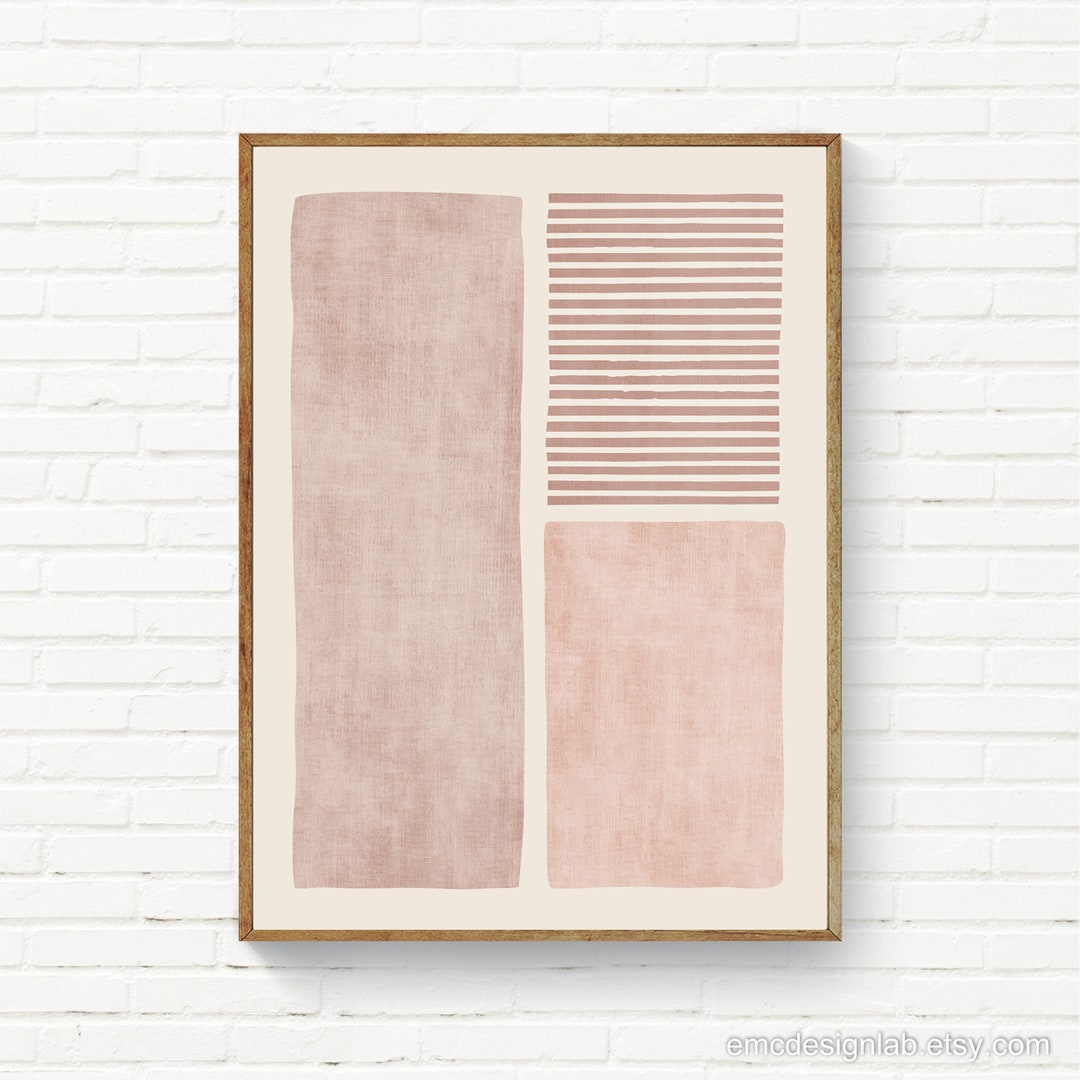 Light Terra Rose Pink Linen Texture Artwork / Minimalist Elegant Wall ...