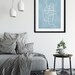 Light Azure White Line Art Print Sky Blue Minimalist Elegant - Etsy