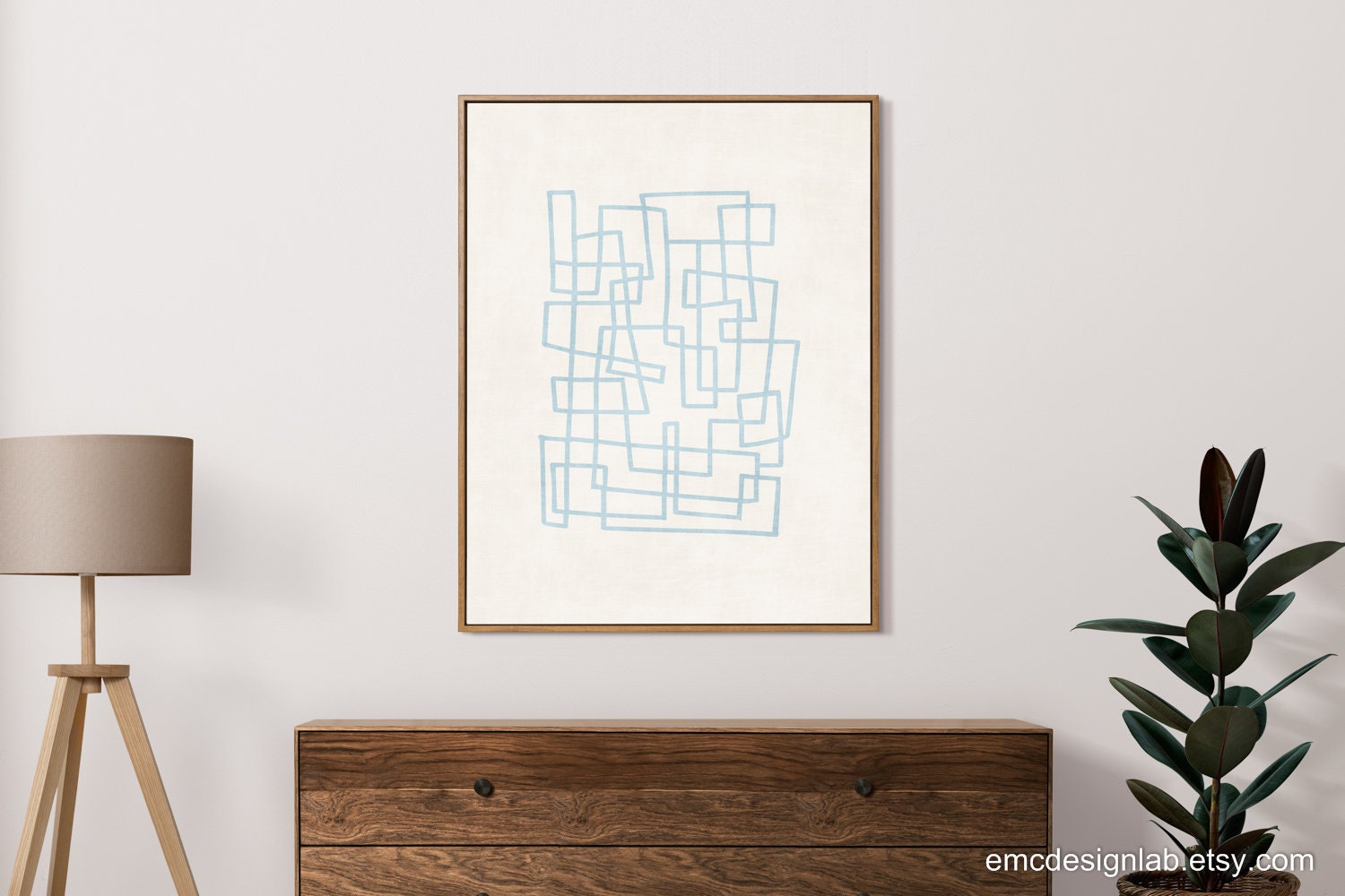 Ivory White Light Cream Baby Blue Line Art Minimalist Sky - Etsy