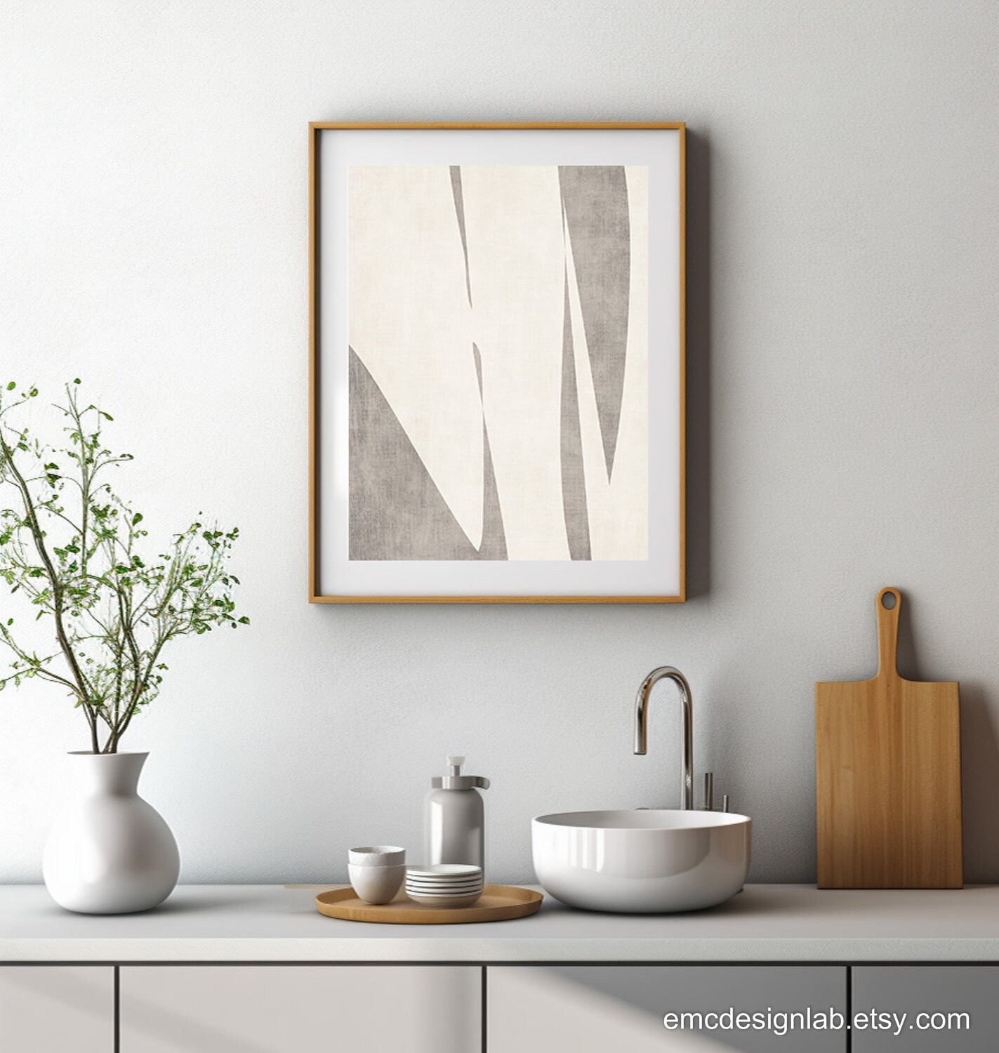 Living Room Minimalist Neutral Print, Bedroom Neutral Wall Art, Modern ...