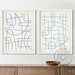 Minimalist Blue Line Art Print Set of 2 Blue Tones Modern Minimalist ...