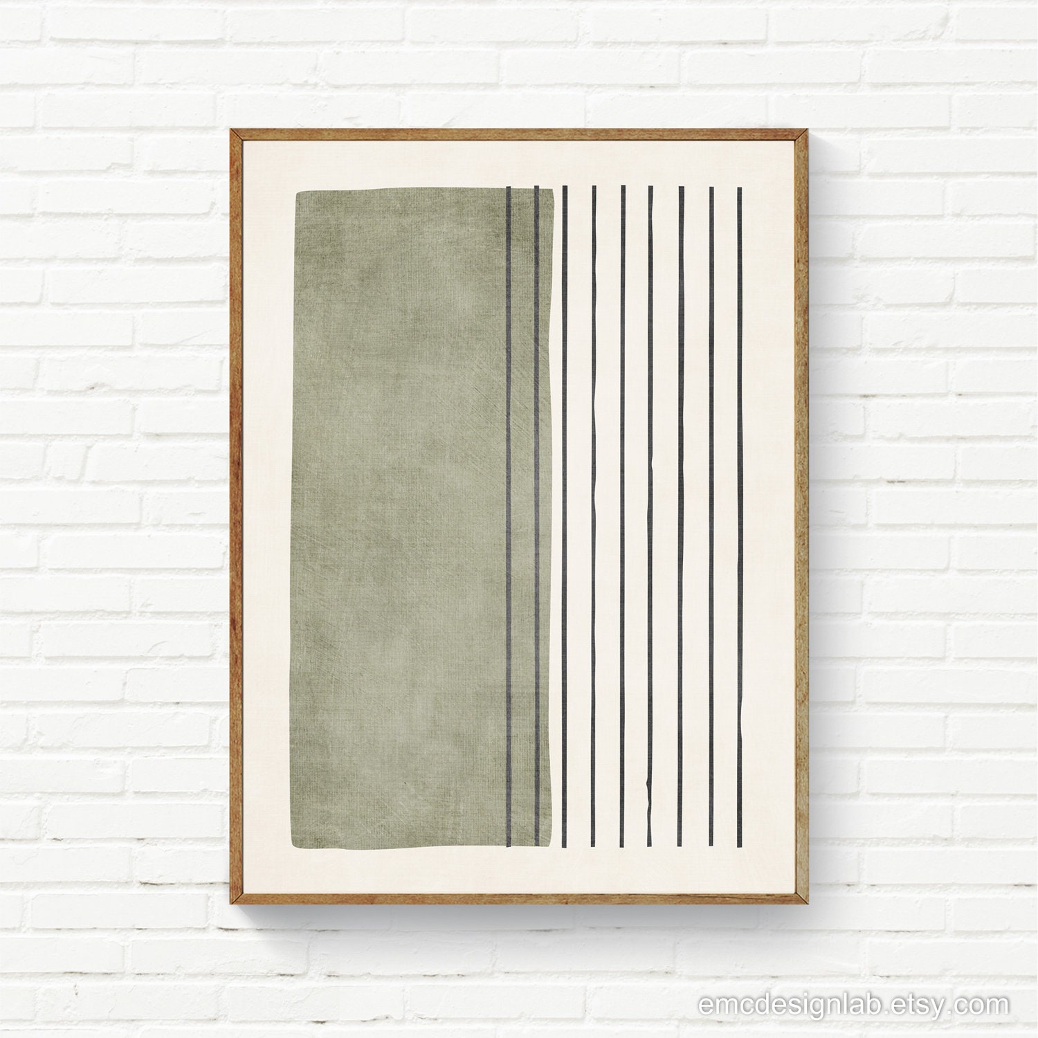 Green Color Block Black Lines Artwork Modern Simple Print - Etsy