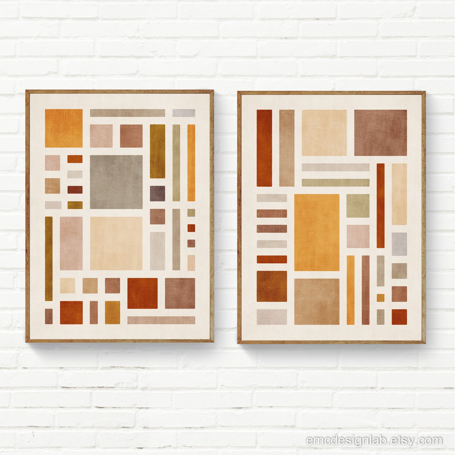 Shades of Brown Geometric Abstract Art Earth Tones Modern - Etsy