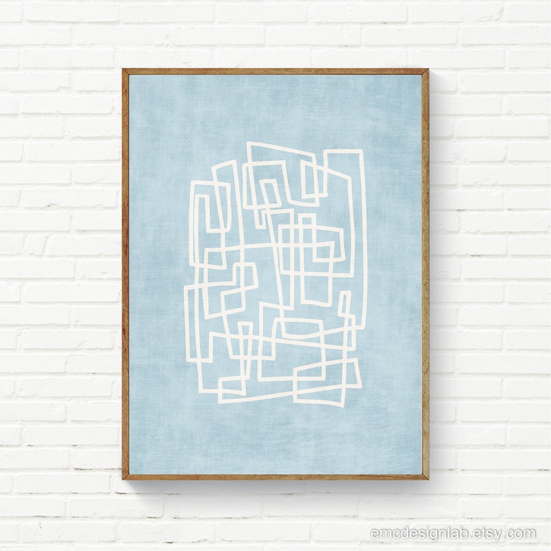 Minimalist Line Art Sky Blue Linen Background, Light Blue Abstract ...