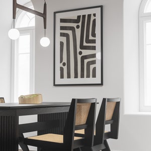 Dark Gray Bold Lines Abstract Art / Exclusive Wall Art Print / Boho ...