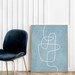 Light Azure White Line Art Print Sky Blue Minimalist Elegant - Etsy