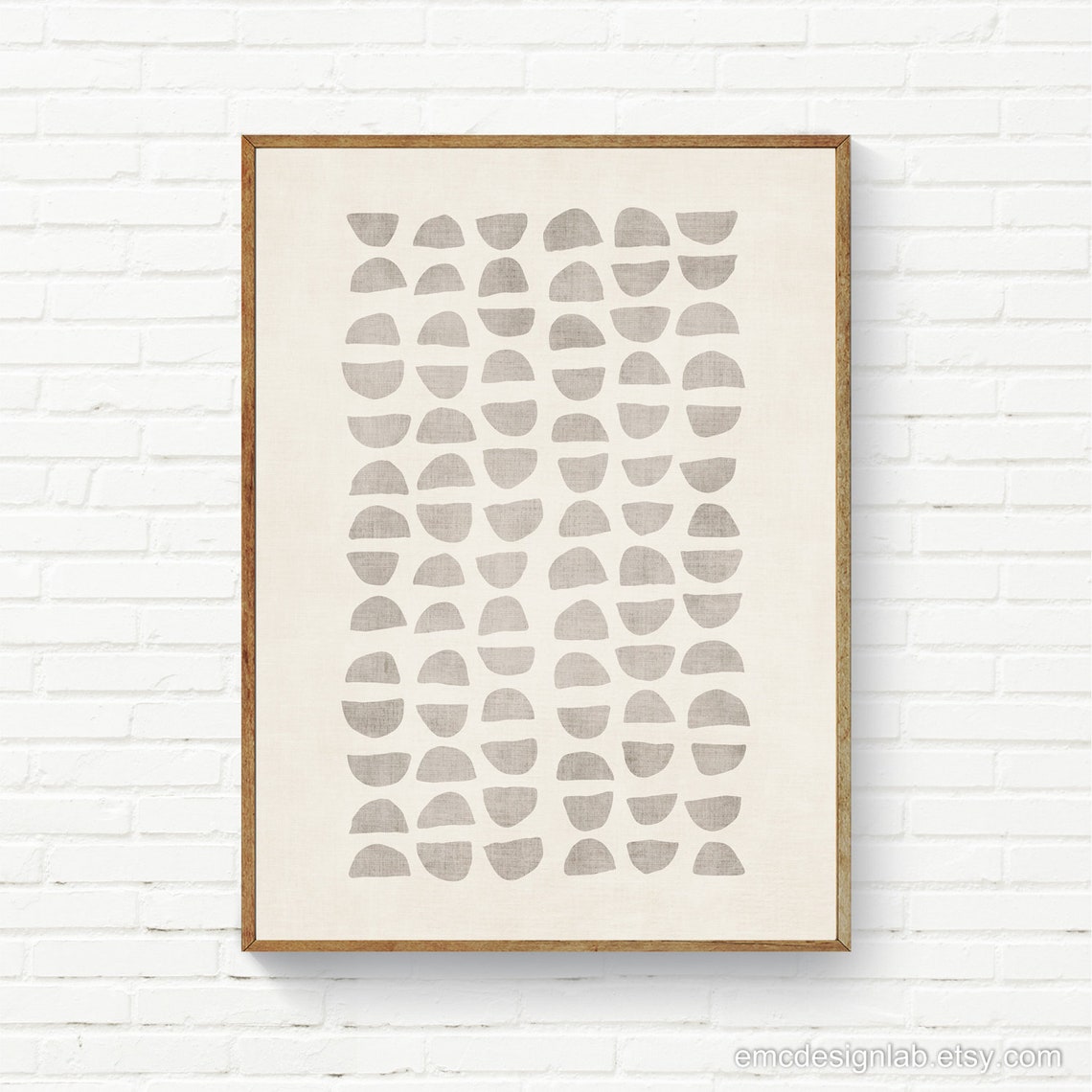 Beige Minimalist Wall Art, Half Circles Art Print, Beige Half Moon Wall ...