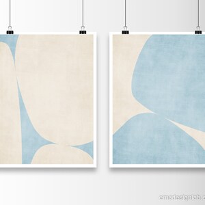 Minimalist Art Set Light Blue Prints Simple Elegant Wall Art - Etsy