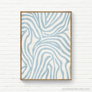 Light Blue Abstract Minimalist Lines Wall Art / Baby Blue - Etsy
