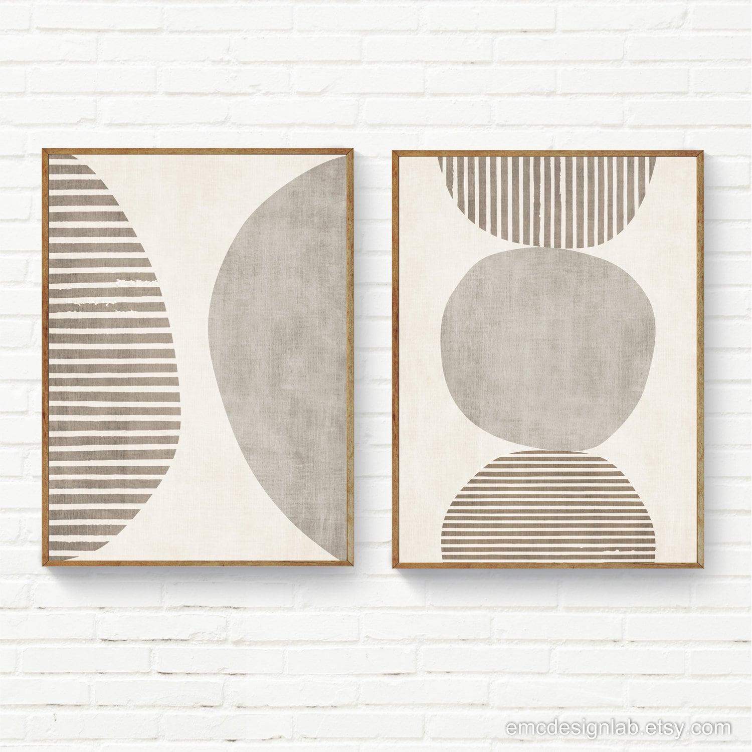 Minimalist Print Set of 2 Beige Wall Art Set of 2 Abstract - Etsy