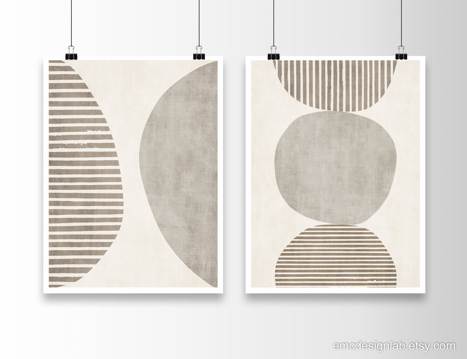 Minimalist Print Set of 2 Beige Wall Art Set of 2 Abstract - Etsy
