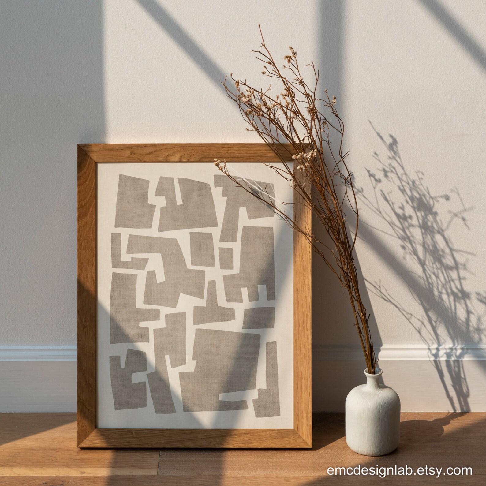 Organic Shapes Abstract Wall Art Modern Bedroom Decor Beige - Etsy
