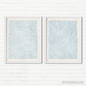 Light Blue Minimalist Modern Art Print Set Sky Blue Wall Art Set - Etsy