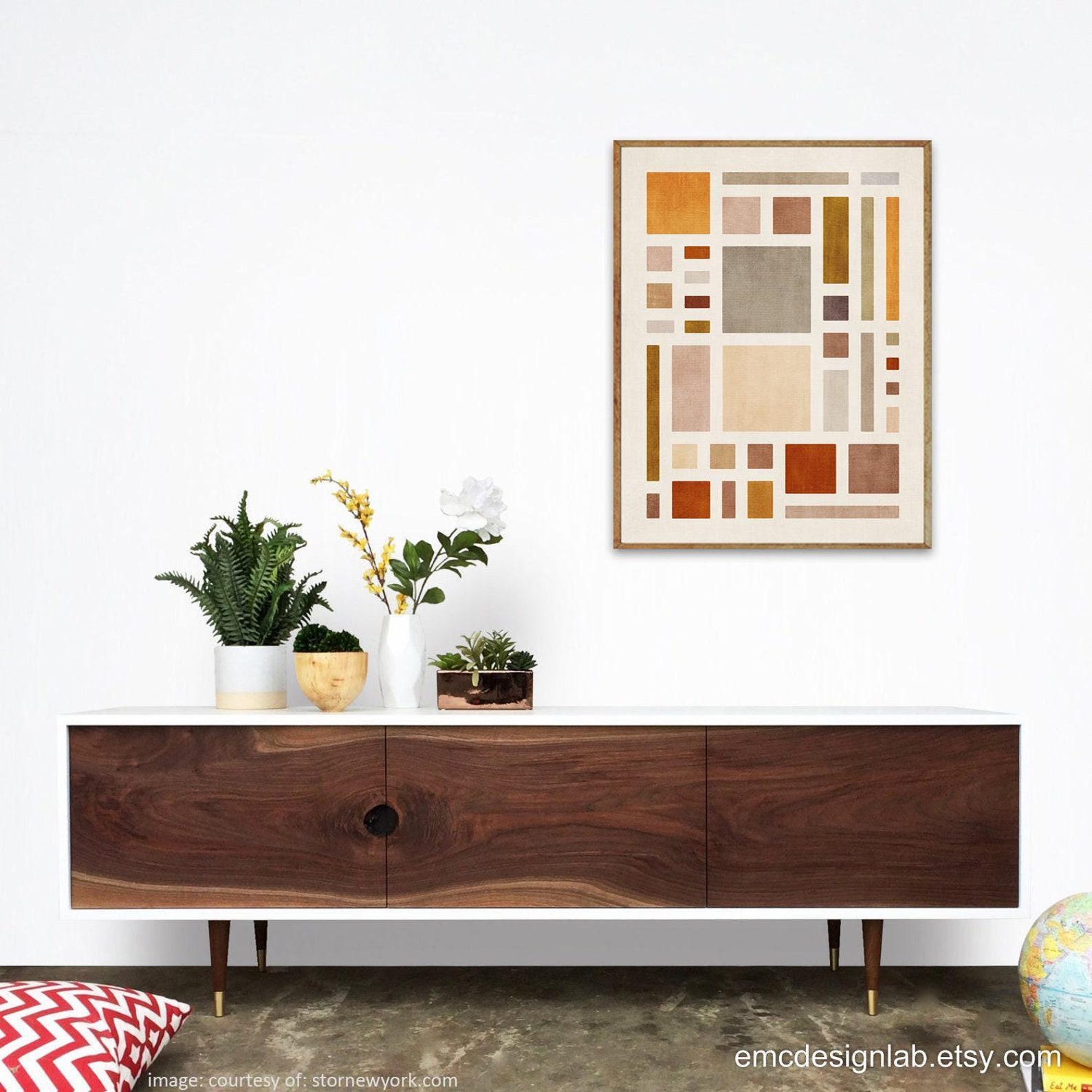 Shades of Brown Geometric Abstract Art Earth Tones Modern Geometric ...