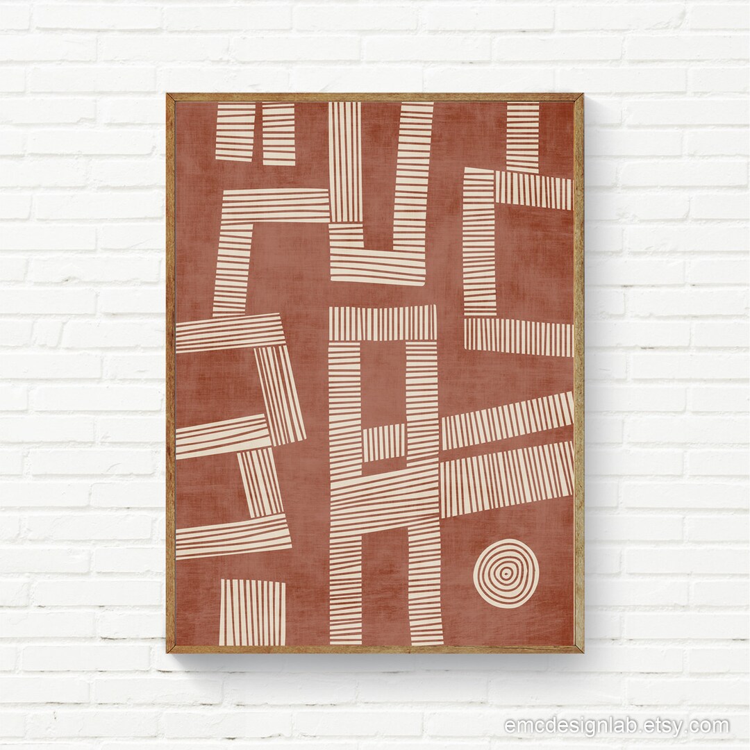 Terracotta Original Wall Art Print Abstract Boho Wall Art, Unique ...