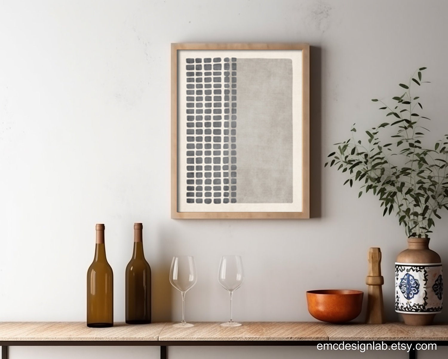 Beige Greige Abstract Minimalist Design Art Print / Neutral Modern ...