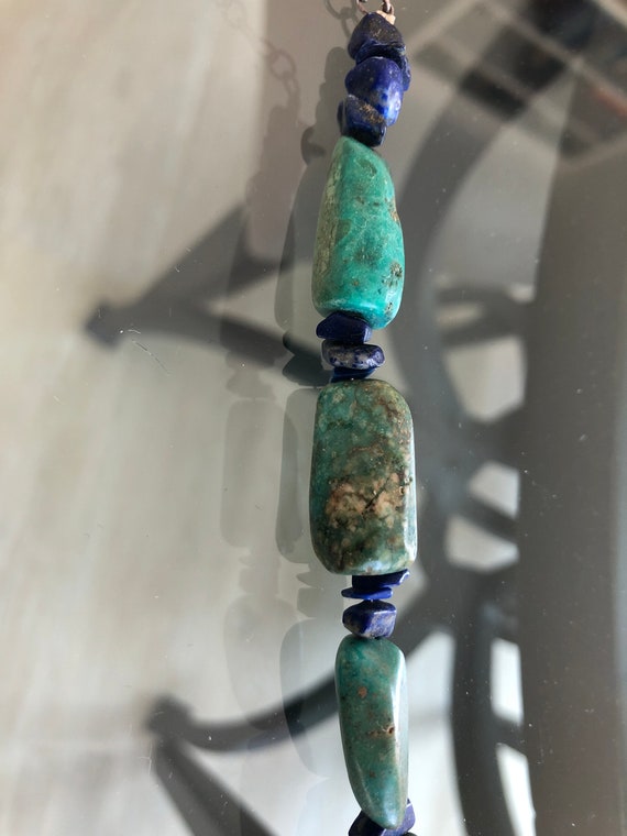 Peyote Bird Vintage Necklace Phoenix Stone, Lapis Laz… - Gem