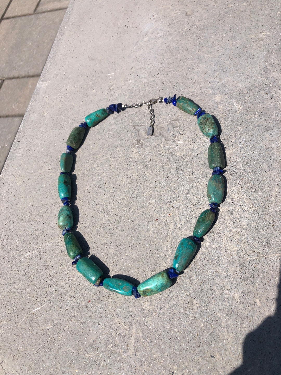 Peyote Bird Vintage Necklace Phoenix Stone, Lapis Lazuli , 925 Sterling ...