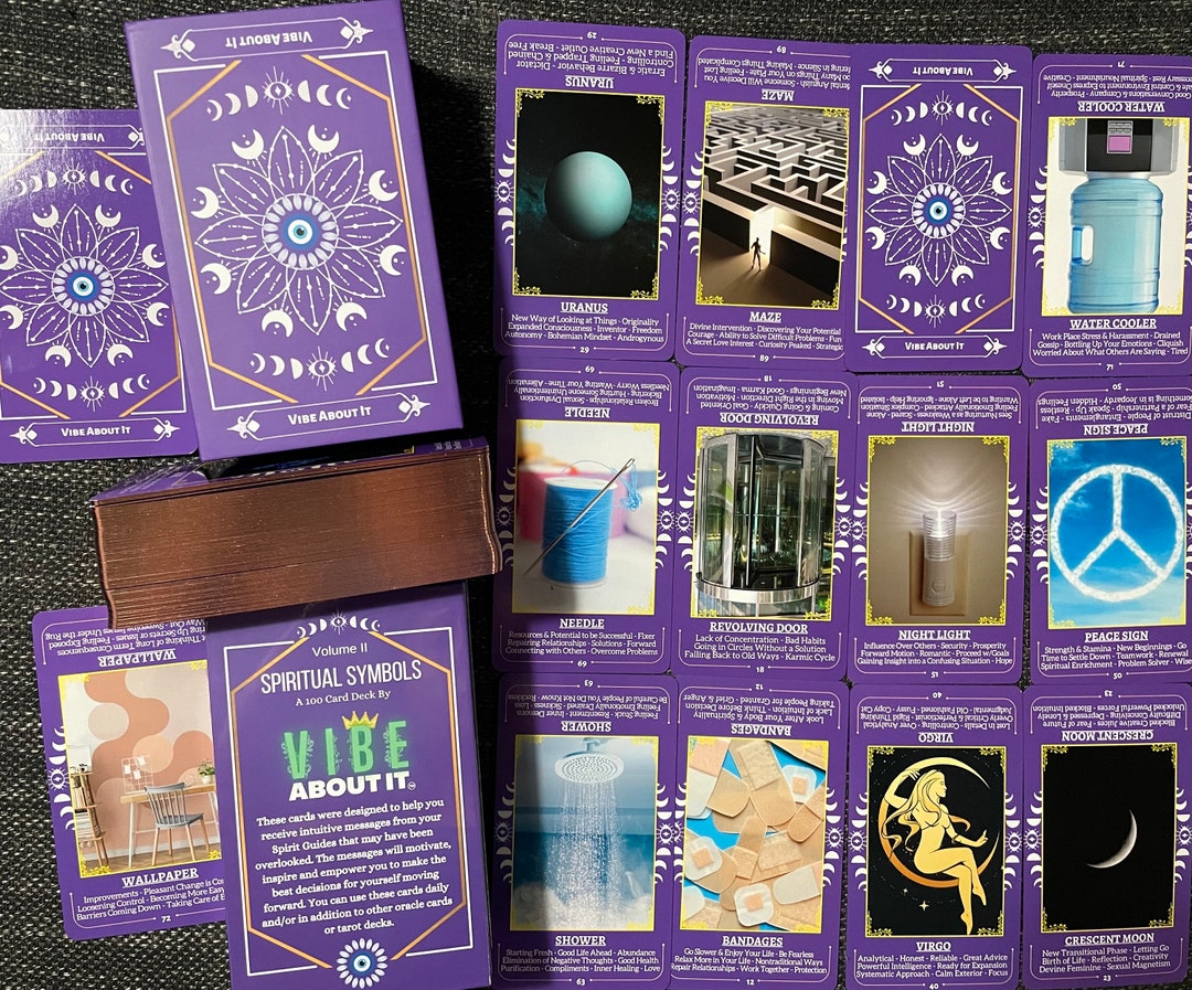 100 Cards Spiritual Symbols Volume 2 With Upright/ Reverse Messages for ...