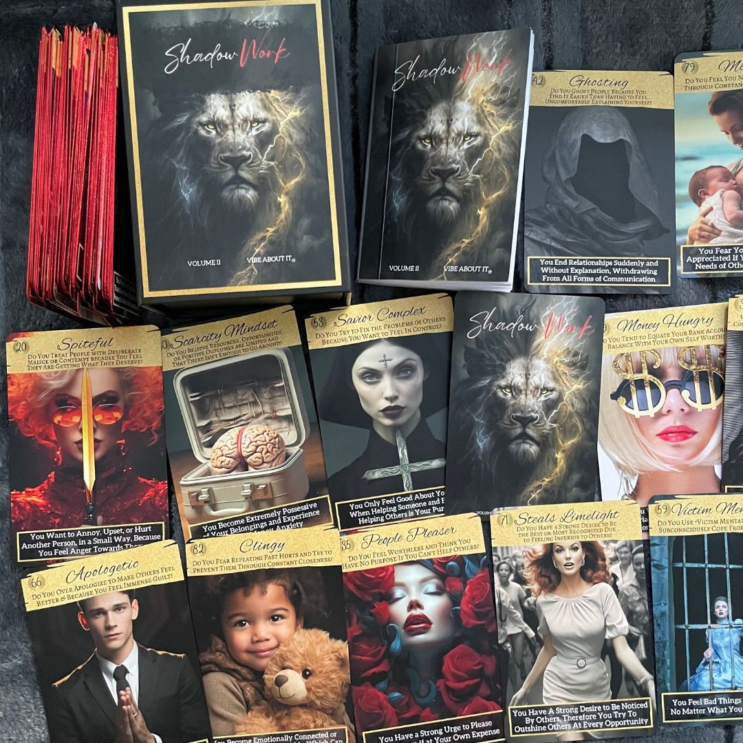 90 Card Shadow Work Deck With Guidebook and Box for Inner Child Healing ...