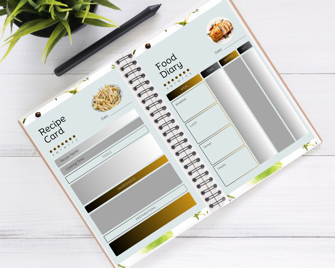 Digital Food Journal, Food Log, Food Diary, Meal Tracker, PDF Journal ...