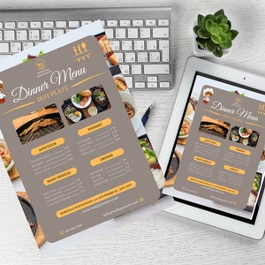 Modern Dinner Hot Plate Menu, Food Menu Template, Menu Template ...