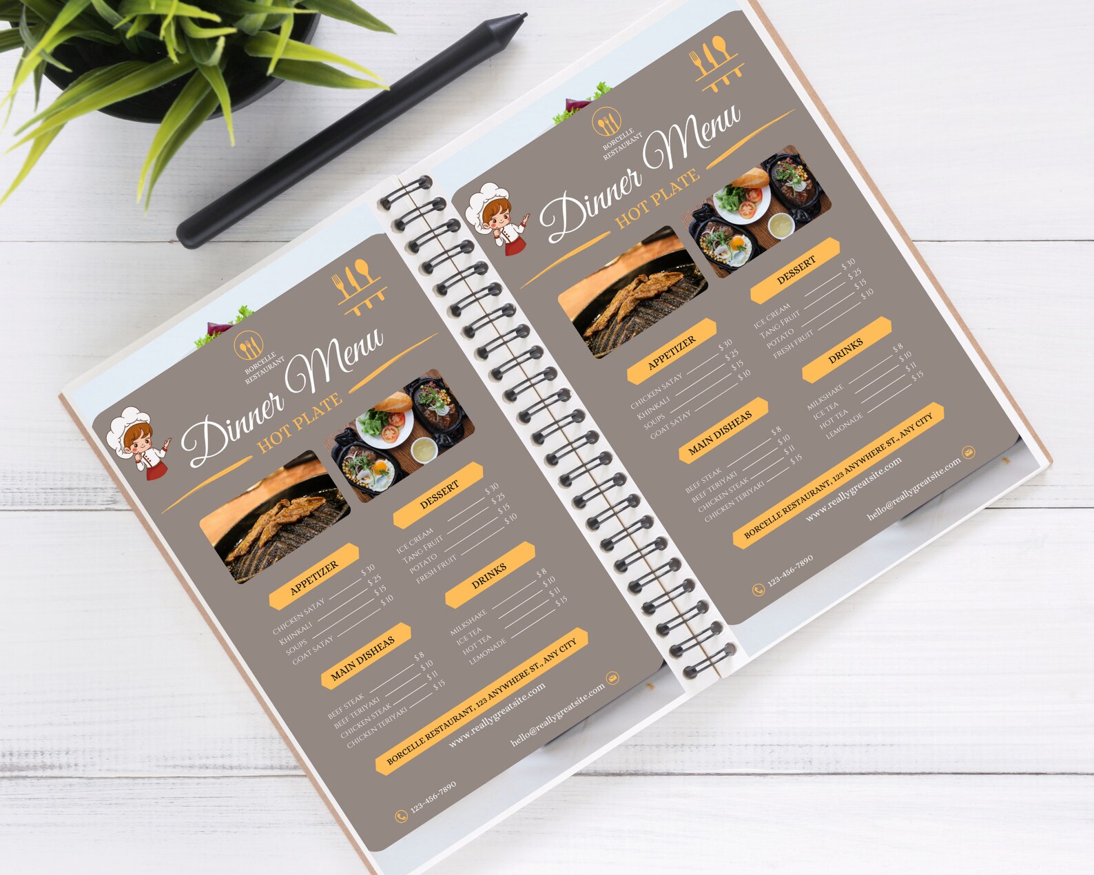 Modern Dinner Hot Plate Menu, Food Menu Template, Menu Template ...