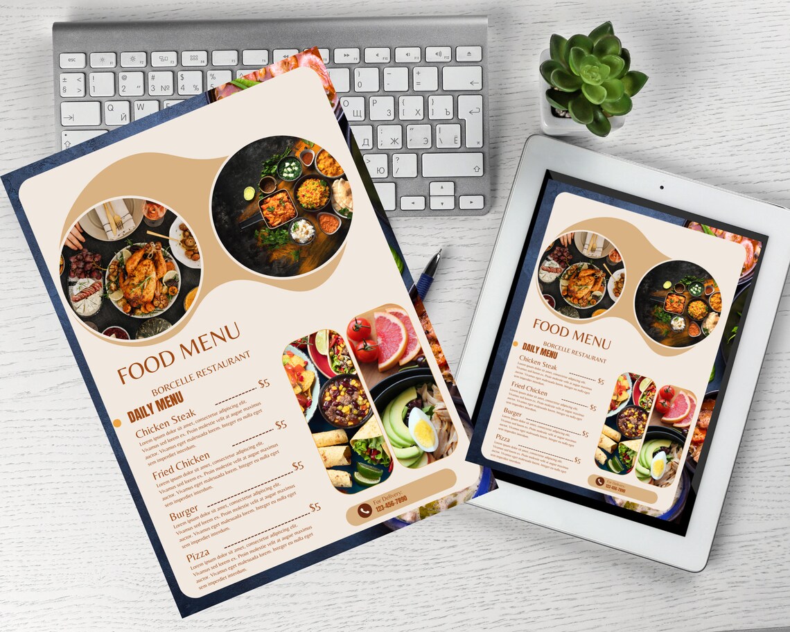 Brown Bold Food Menu,food Menu Template,menu Template,printable ...