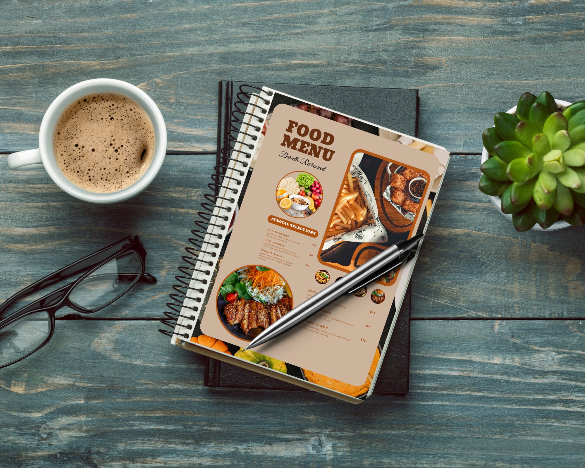 Printable Food Menu Template: Editable DIY Restaurant Cafe Design (PDF ...