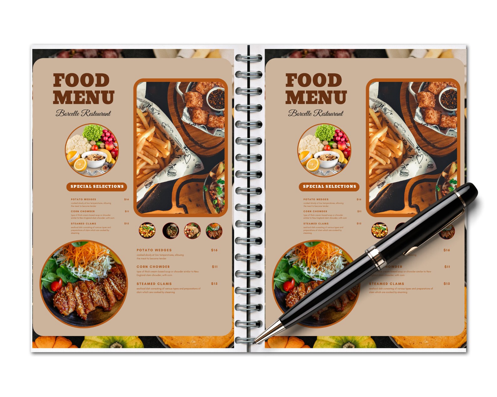Printable Food Menu Template: Editable DIY Restaurant Cafe Design (PDF ...