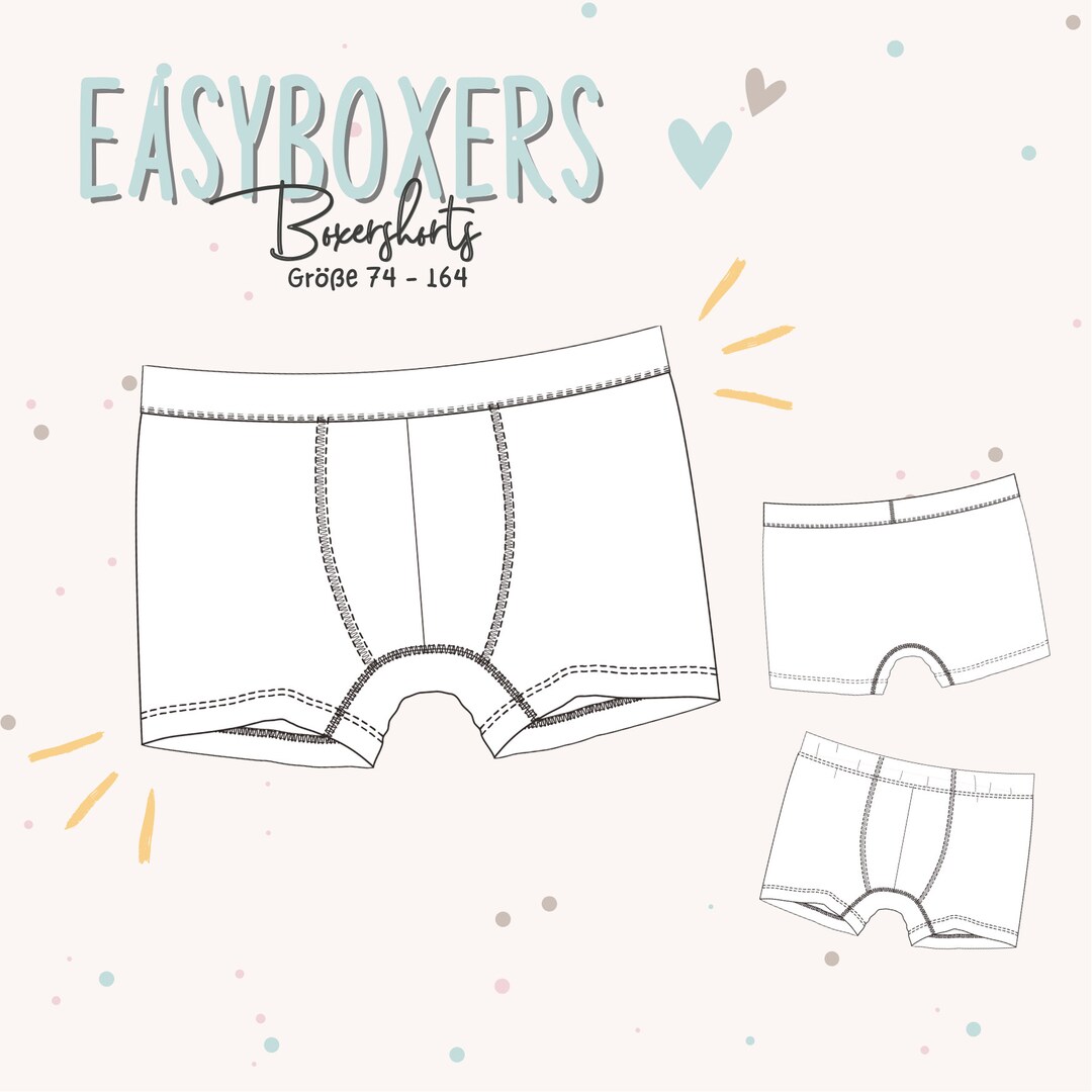 Easyboxers Boxer Shorts PDF Sewing Pattern for Boys / Kids / Boys ...