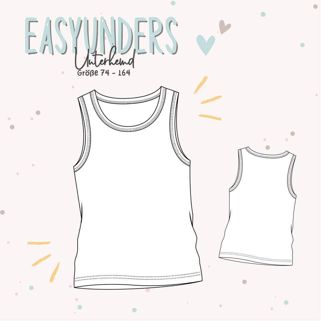 Easyunders / Undershirt PDF Sewing Pattern / Easy Kids' Undershirt ...