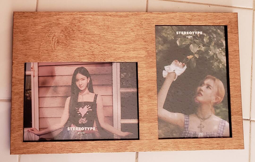 Laser Cut Custom Engraved Wood Post Card Frame for 2 Post Cards (or 4x6 ...