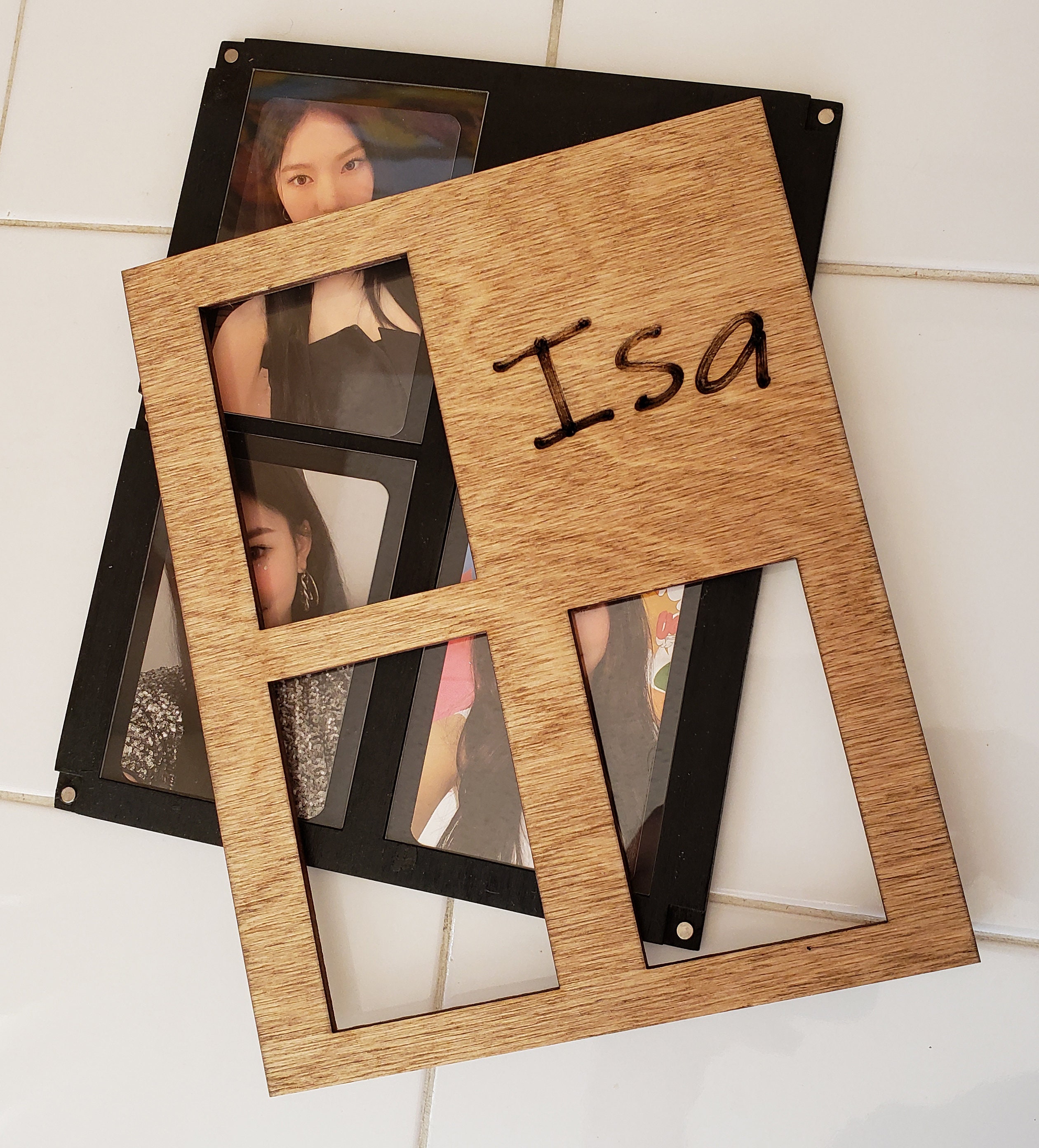 Laser Cut Custom Wood Photocard Frame for 3 Photocards - Etsy