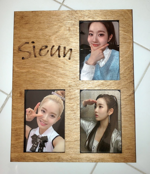 Laser Cut Custom Wood Photocard Frame for 3 Photocards | Etsy