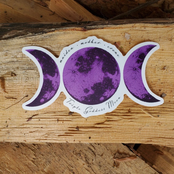 Triple Goddess Moon Sticker | Etsy