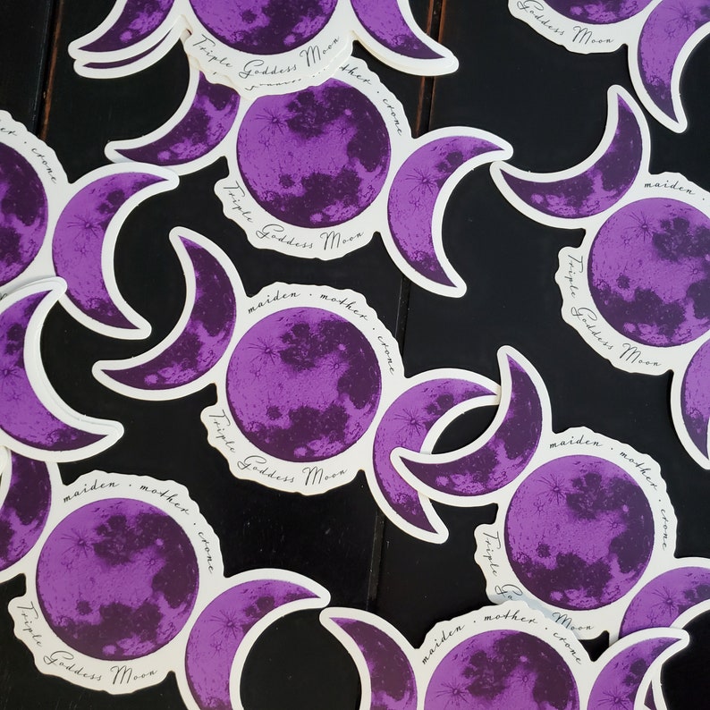 Triple Goddess Moon Sticker | Etsy